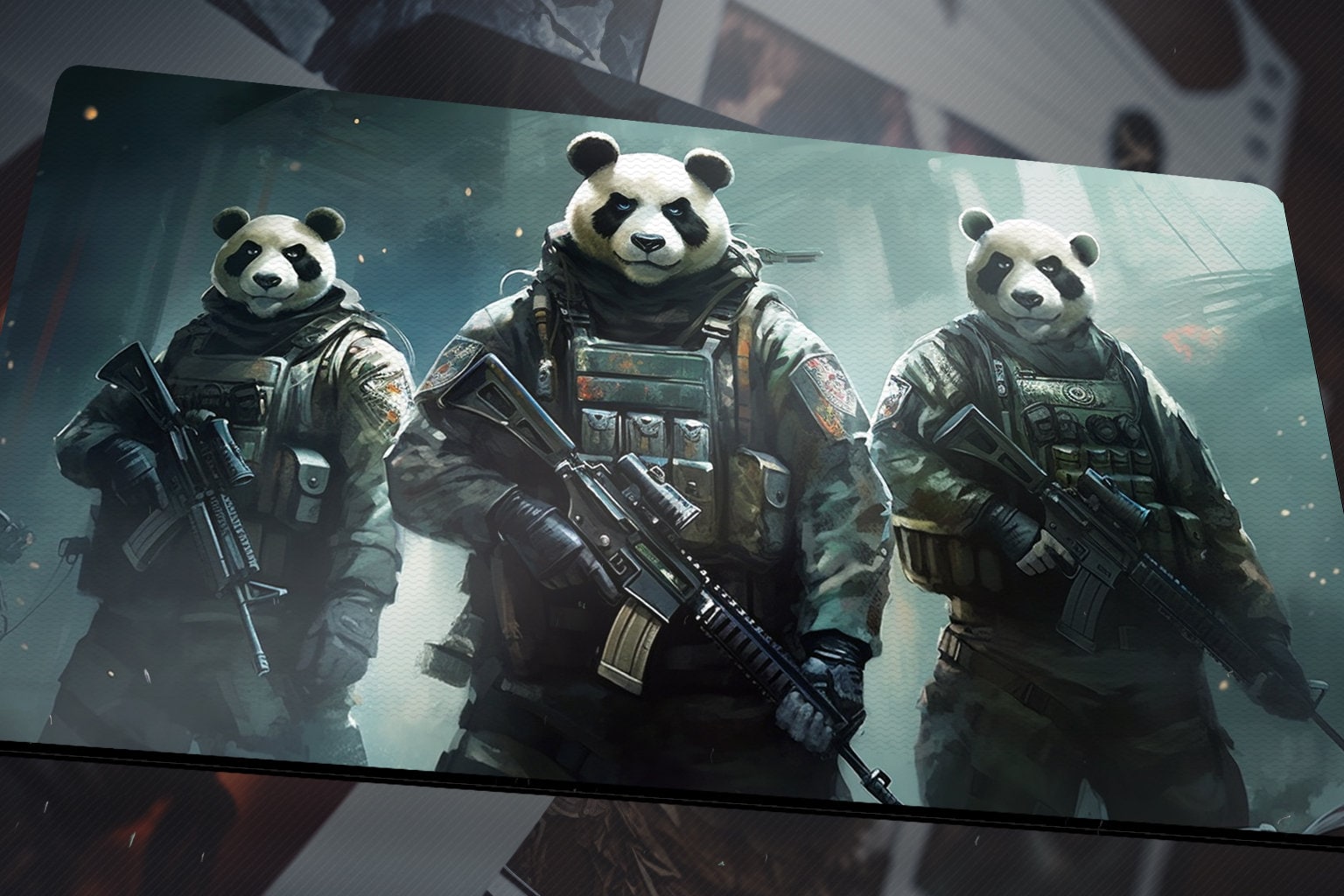 Tactical Panda Special Forces Gaming Mat Special Ops Panda Desk Mat ...