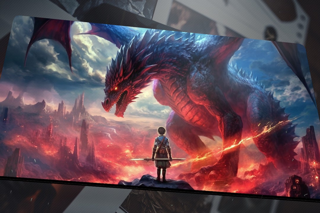 Commander Dragon Slayer Playmat Human Paladin Fan Art Gaming Mat ...