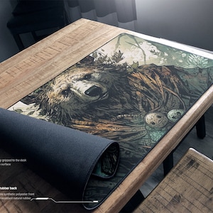 Spirit Bear Deskmat Roaring Earth MTG Forest Sage Bear Deskmat Summon ...