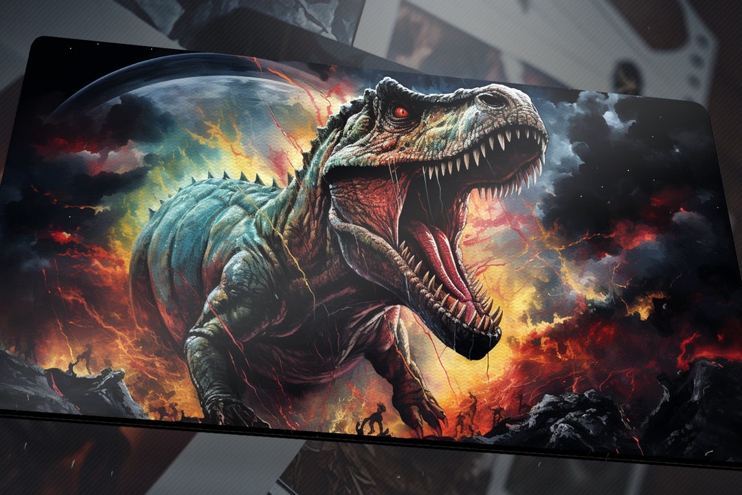 T-rex Dinosaur Deskmat Indominus Rex MTG T-rex Customized Desk Mat or ...