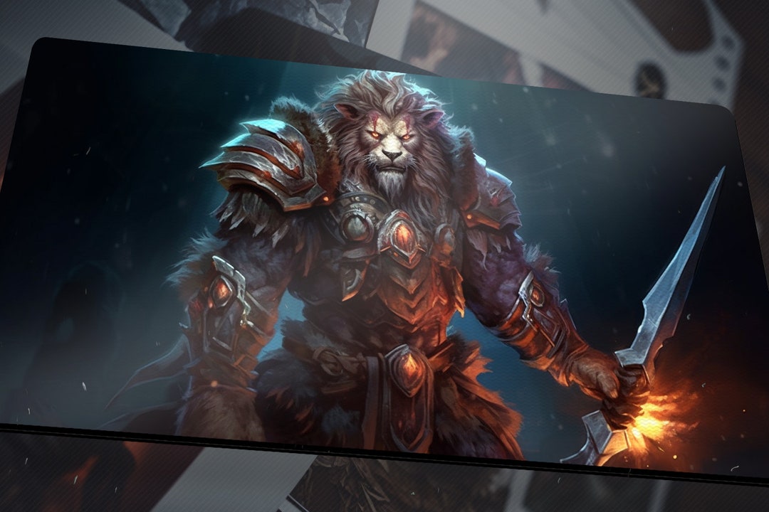 Mighty Lion Cat DND Setting MTG Commander Desk Mat Lion Playmat Magic Zone Gamemat Lion Diamond ...