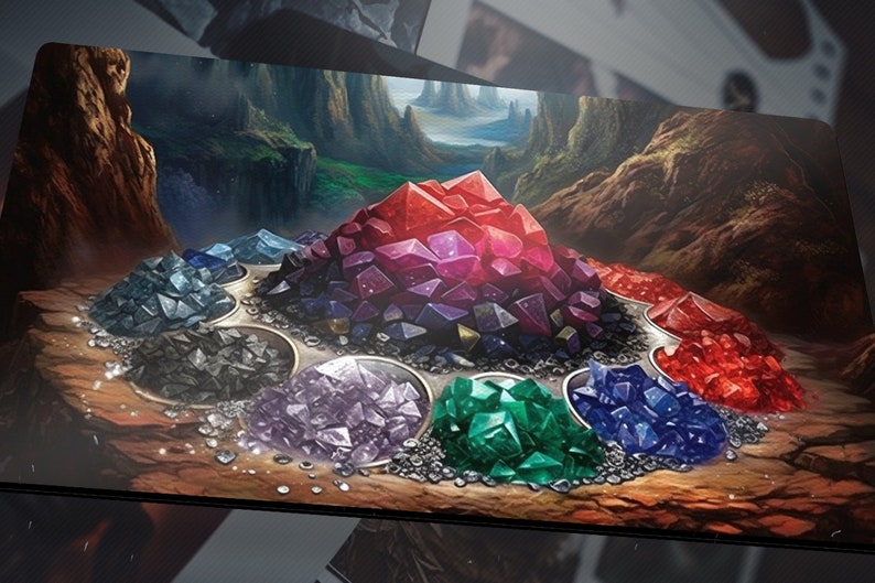 Mox Ruby Mono Artifact Fan Art Gaming Mat, Mox Jet Playmat, Mox ...