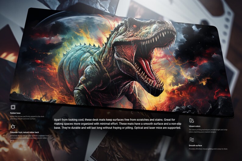 T-rex Dinosaur Deskmat Indominus Rex MTG T-rex Customized Desk Mat or ...