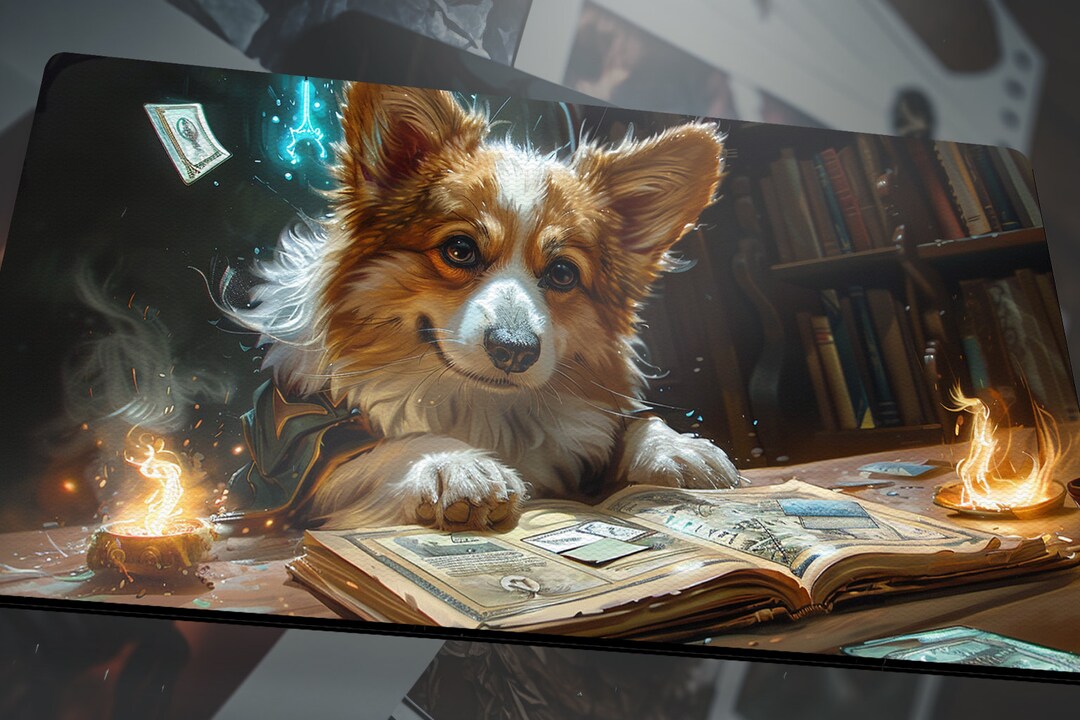 Corgi Desk Mat Corgi Dog MTG Playmat Corgi Owner Gift Corgi Lover Decor ...