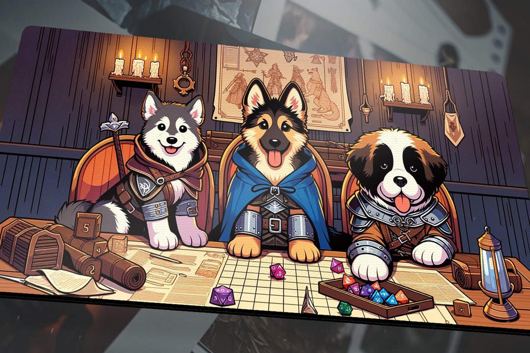 DND Cosplay Deskmat Dog Lover Gift DND Accessories MTG Playmat Desk Mat ...