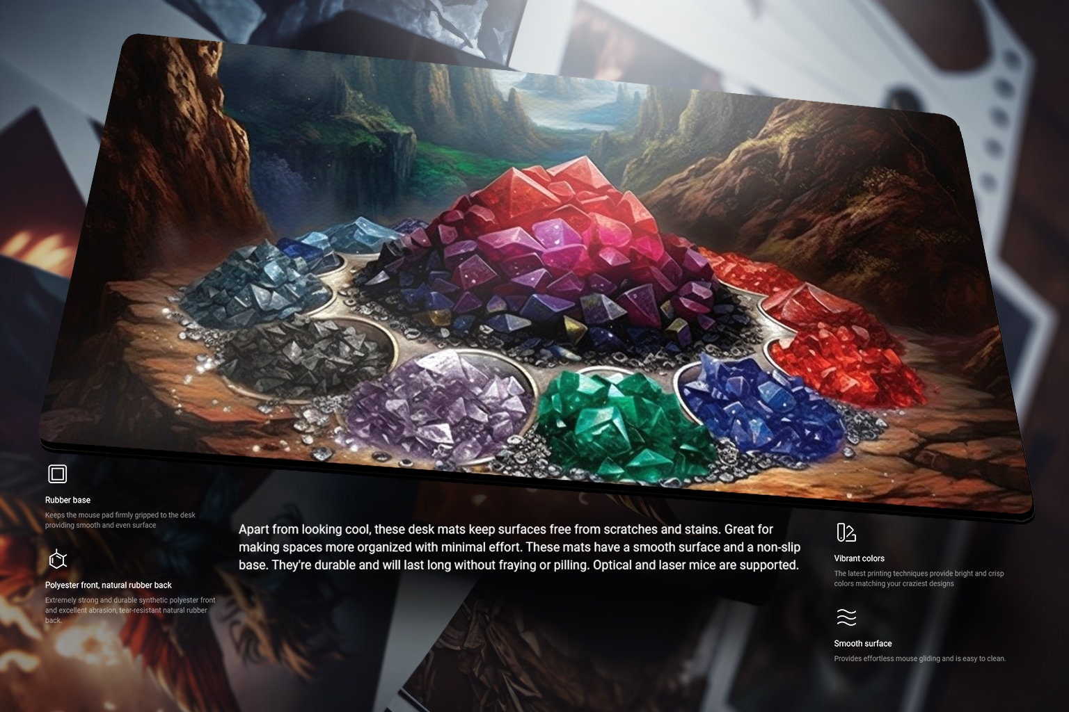 Mox Ruby Mono Artifact Fan Art Gaming Mat, Mox Jet Playmat, Mox ...