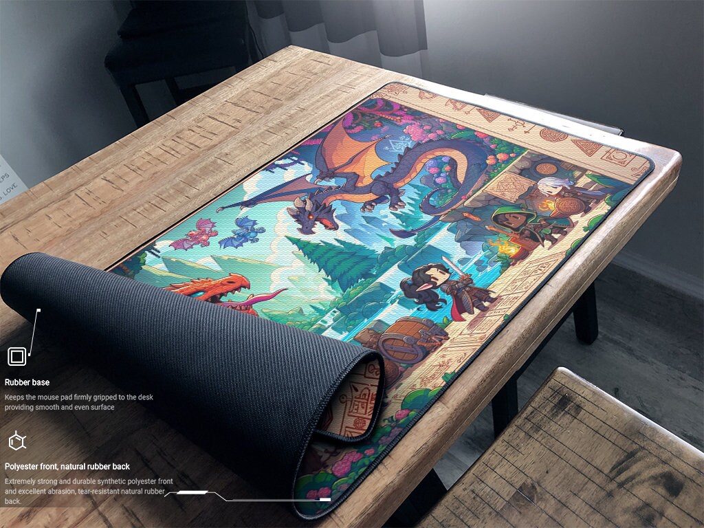 D&D Map Tabletop Gaming Playmat Dnd Custom Characters MTG Playmat ...