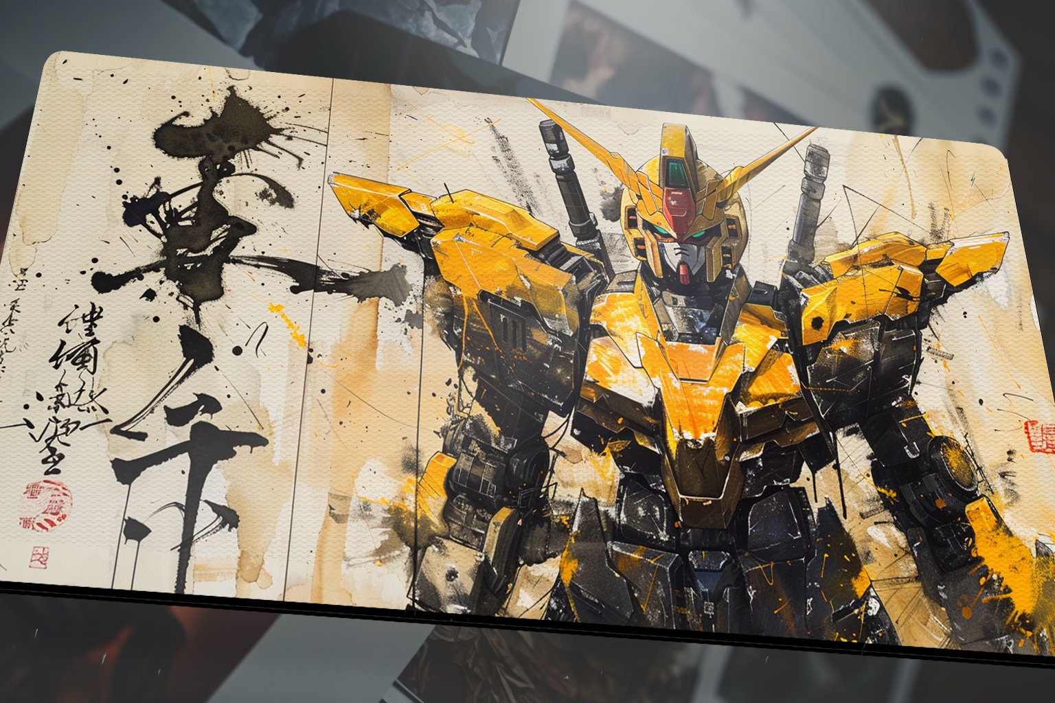 Gundam Style Mech Desk Mat Japanese Anime Gundam Warrior RPG Metal ...