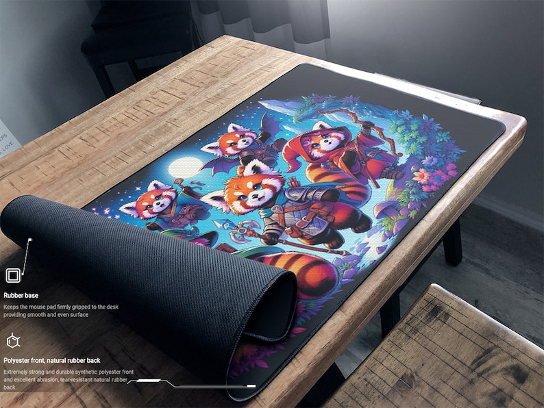 Red Panda Custom Desk Mat Red Panda Gift DND MTG Cosplay Large Gaming ...