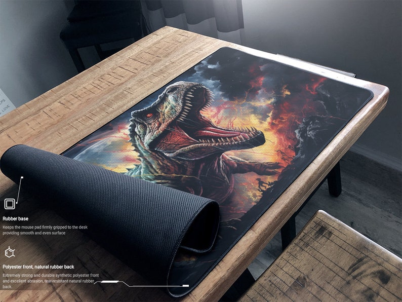T-rex Dinosaur Deskmat Indominus Rex MTG T-rex Customized Desk Mat or ...