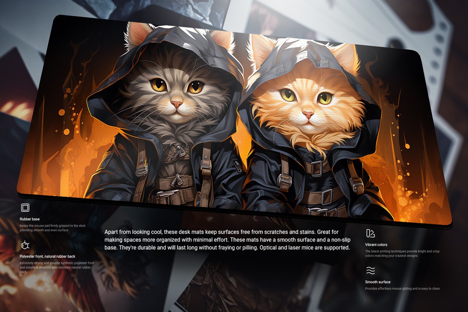 Custom MTG Cat Paladin Playmat Cat Scout Gaming Mat Gathering Playmat ...