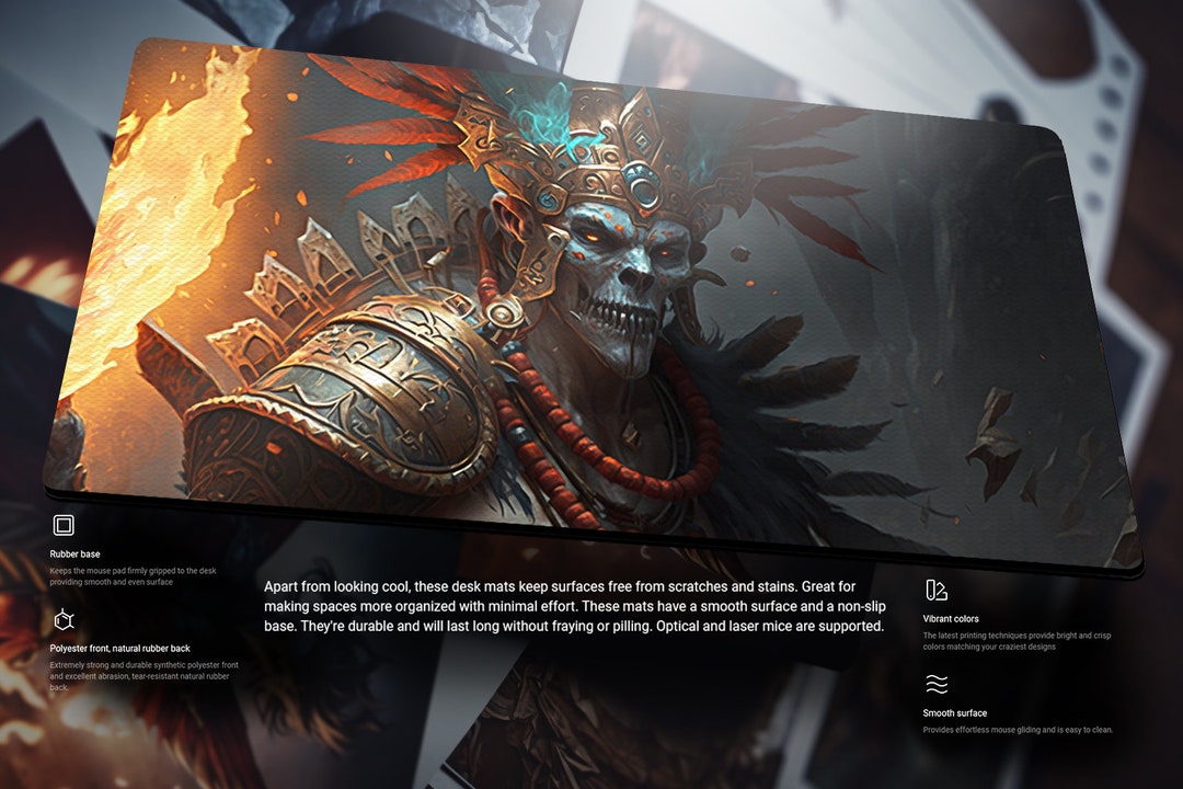 Zombie Warrior Wilhelt Playmat/aztec Zombie War Chief Playmat/magic ...