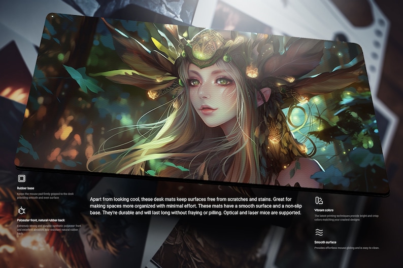 Custom Gaming Mat Galadriel Elf Noble Playmat Woodland Elf MTG Playmat ...