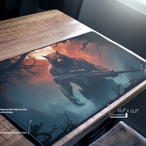 Werewolf Sci-fi Desk Mat MTG Creature Werewolf DND Accessory Gaming Mat ...
