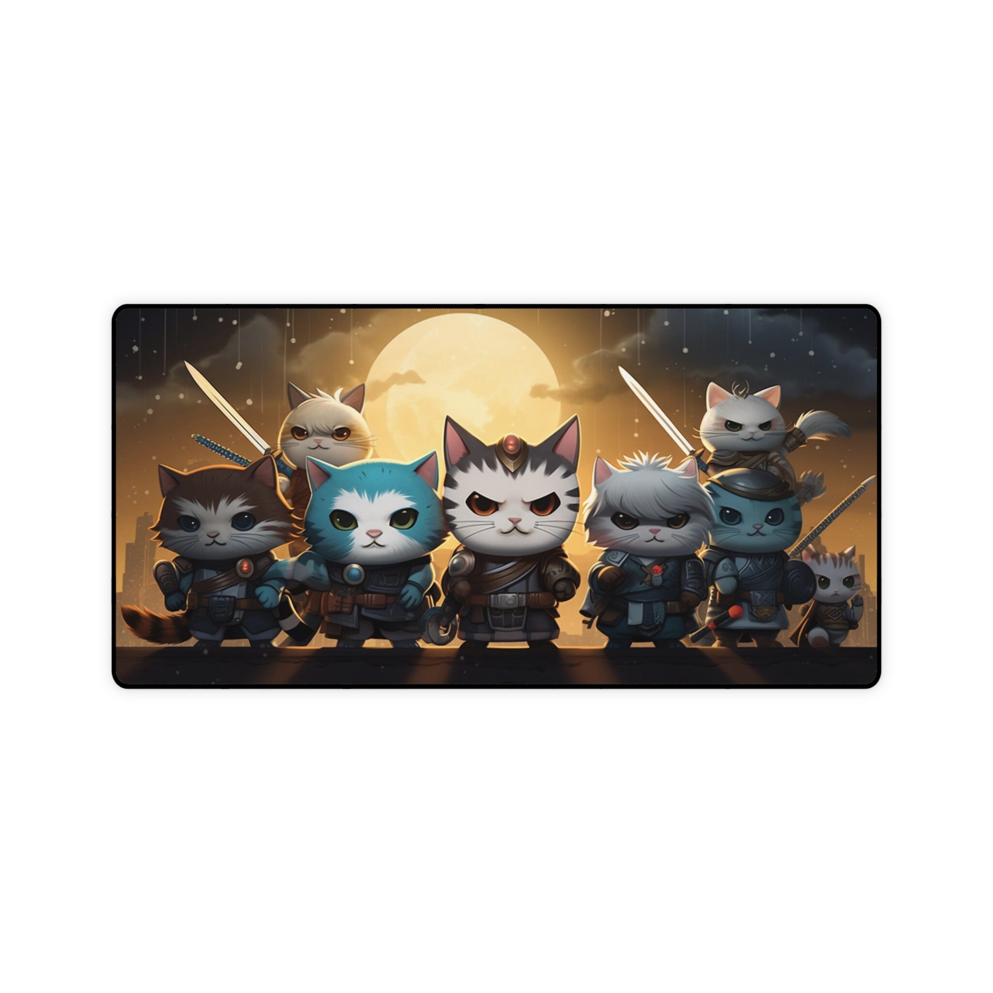 Cat Playmat Cat Warriors Gaming Mat Soldier Cats Desk - Etsy