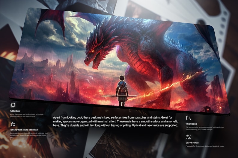 Commander Dragon Slayer Playmat Human Paladin Fan Art Gaming - Etsy