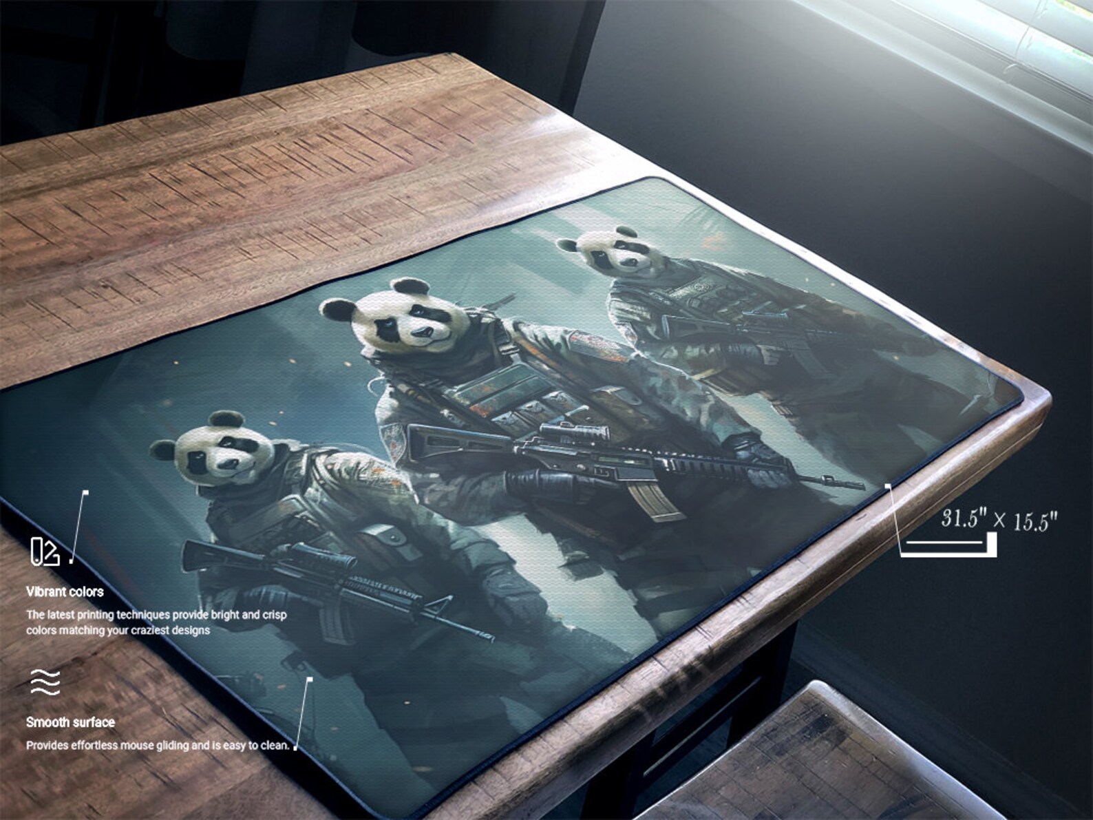 Tactical Panda Special Forces Gaming Mat Special Ops Panda Desk Mat ...