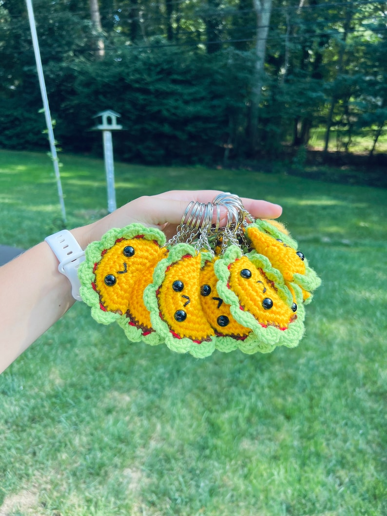 Taco Crochet Keychain - Etsy
