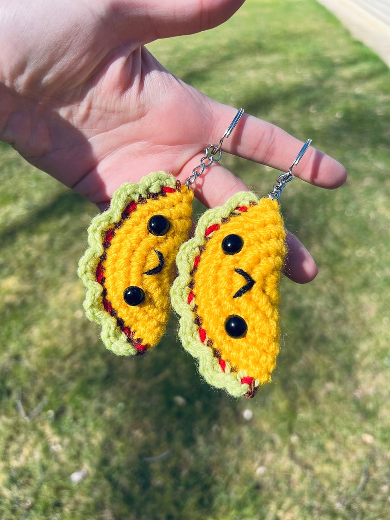 Taco Crochet Keychain - Etsy