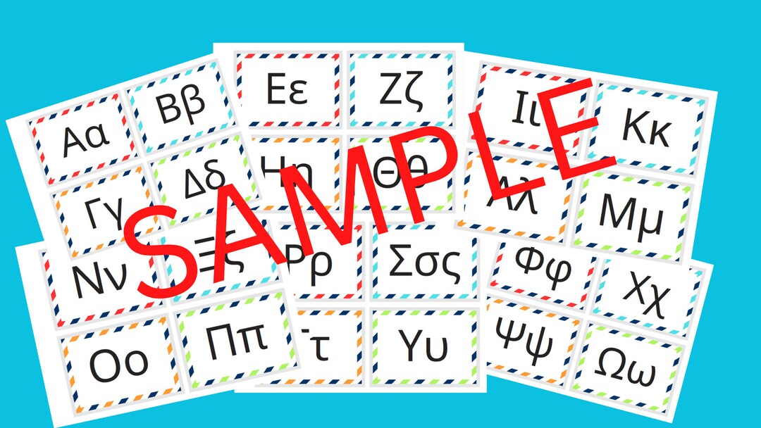 PRINTABLE Modern Greek Letter Flash Cards for Effortless Learning - Etsy