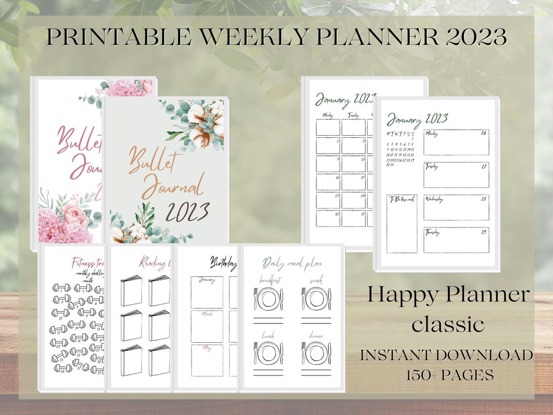 Printable Bullet Journal Bundle 2023 Bullet Journal Template - Etsy