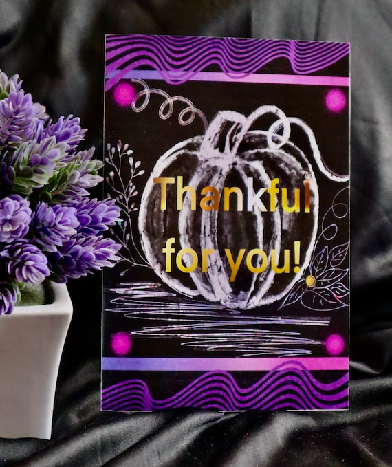 Thanksgiving printable card Neon colors thank you card - Etsy México