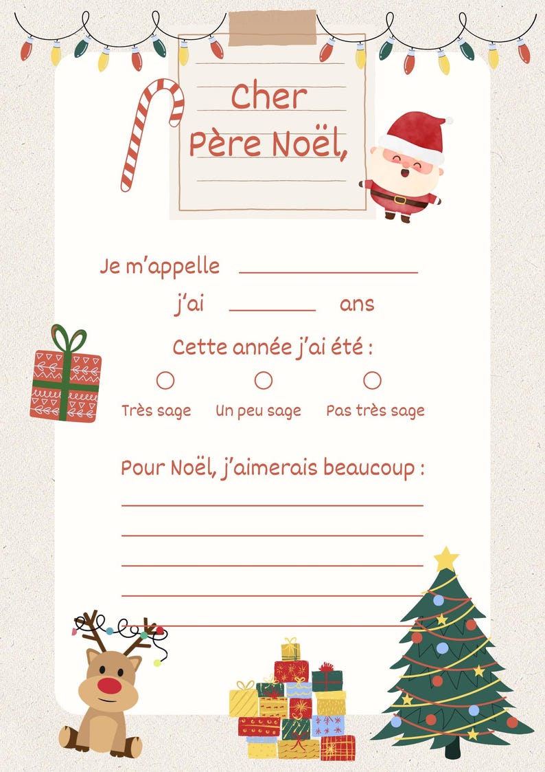 Lettre Père Noël - Etsy Canada