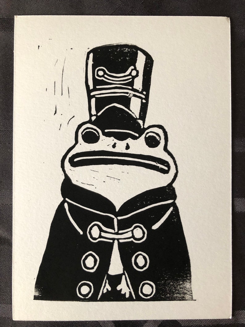 Frog Over the Garden Wall Linocut Print - Etsy