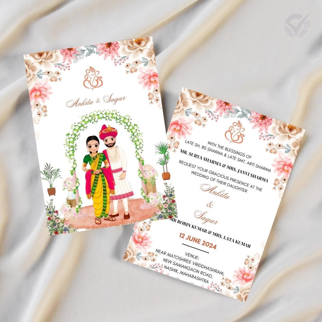 Editable Marathi Wedding Invitation Template: Canva (instant Download ...