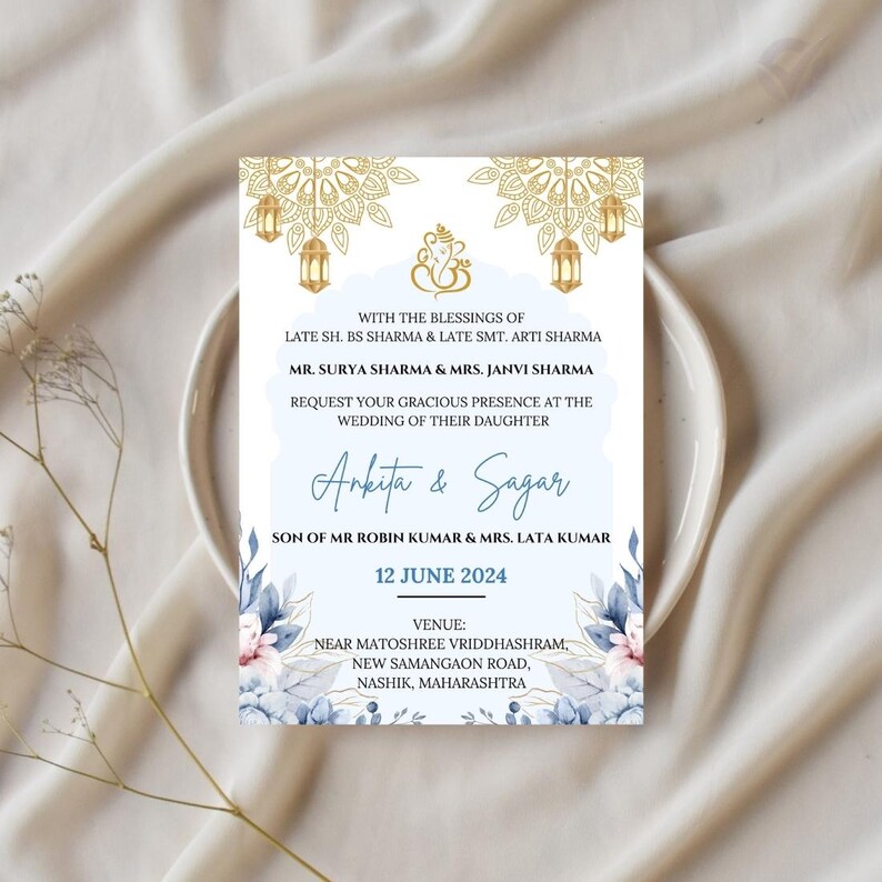 Editable Wedding Invitation Card in Marathi Customizable Canva ...