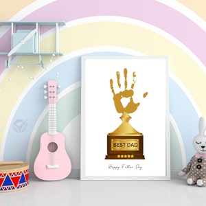Father's Day Handprint Trophy Gift: Dad Award (digital Download) - Etsy