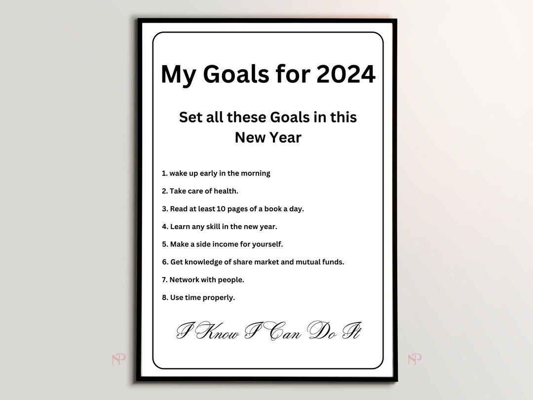 My New Year Goal Sheet 2024 English Version Printable Goal Sheet Goal ...