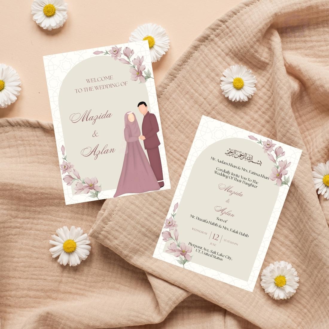 Editable Muslim Wedding Invitation Cards Customizable Digital Wedding ... Editable Muslim Wedding Invitation Cards Customizable Digital Wedding ...