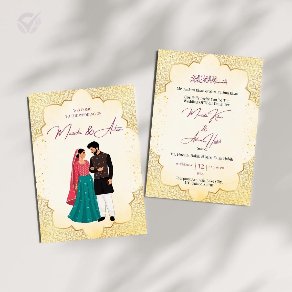 Islamic Wedding Invitation Templates Customizable Digital Designs - Etsy