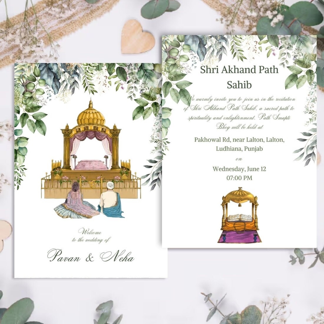 Sikh Akhand Path Invitation: Customizable Template (digital Download ...