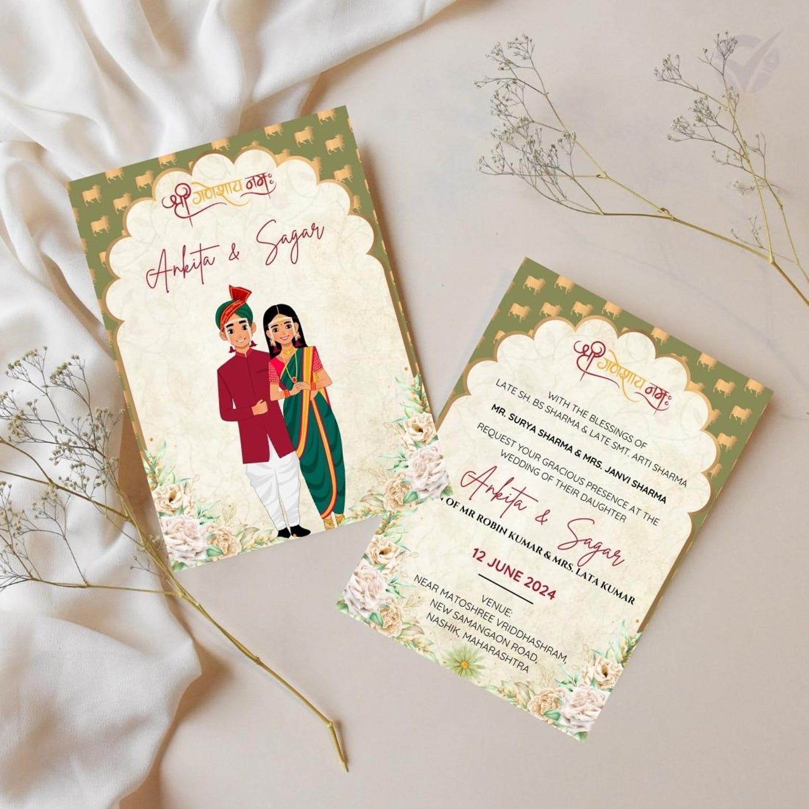 Editable Marathi Wedding Invitation Wording Customizable Canva ...