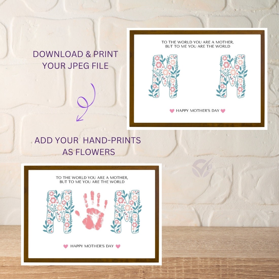 MOM Flower Handprint Craft Best Gifts for Mom on Mothers Day Handprint ...