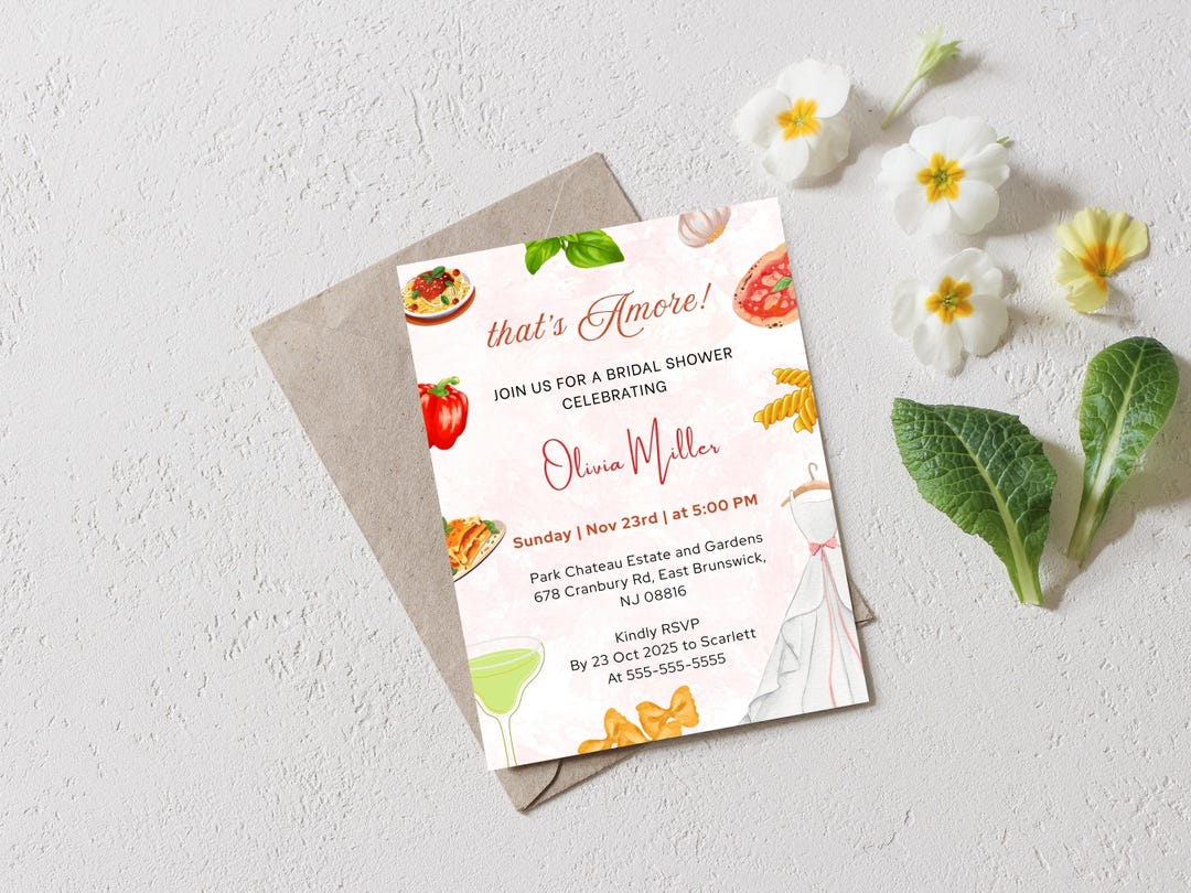 Italian Bridal Shower Invitation: Lemon & Vineyard Theme (canva ...