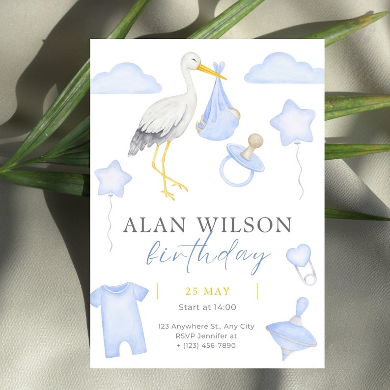 Baby's First Birthday Invitation Customizable Template for Your Little ...