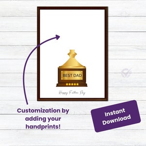 Best Fathers Day Handprint Trophy Gifts Heartfelt Creations for Dad ...