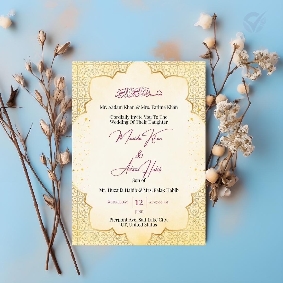 Islamic Wedding Invitation Templates Customizable Digital Designs - Etsy