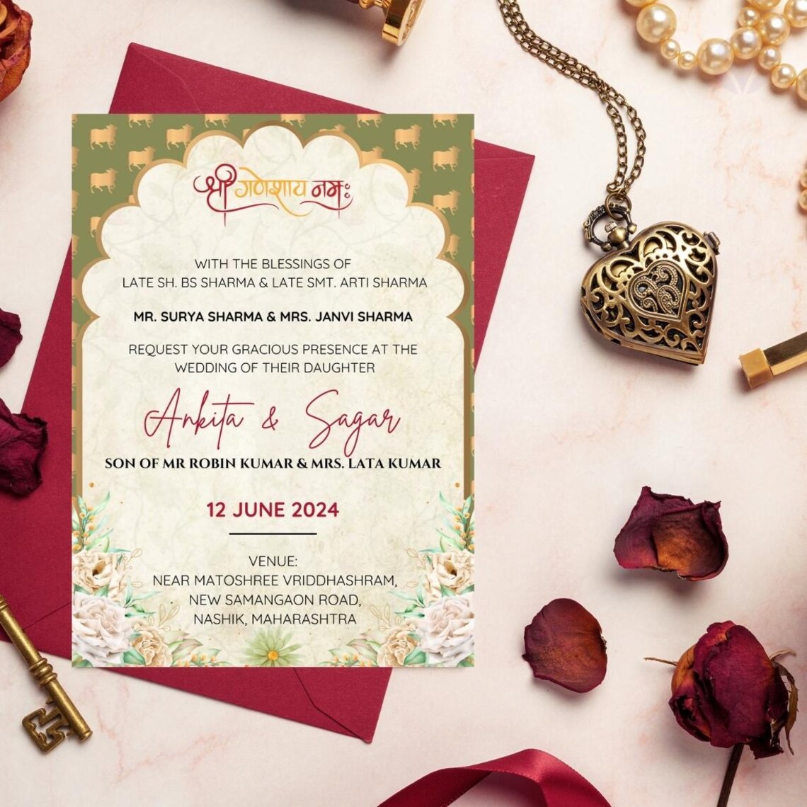 Editable Marathi Wedding Invitation Wording Customizable Canva ...