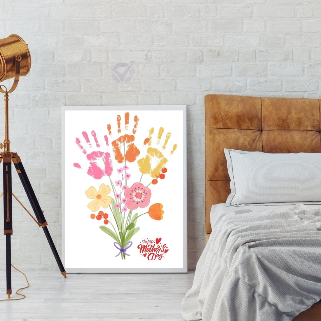 Handprint Flower Art for Mothers Day Gift for Mom, Boyfriends Mom, New ...