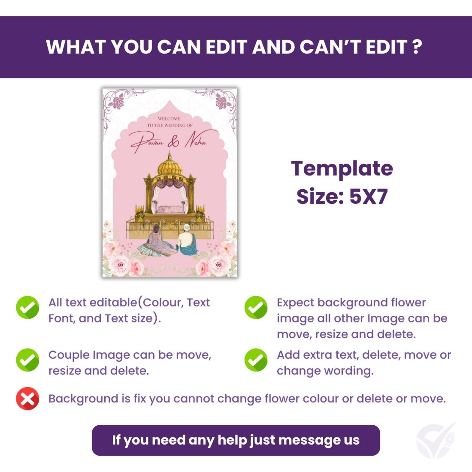 Sikh Wedding Invitation Template: Canva Editable Digital Card (instant ...