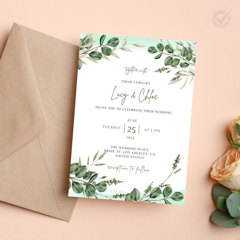 Canva Wedding Invitations Elegant & Editable 3-in-1 Wedding Invitation ...