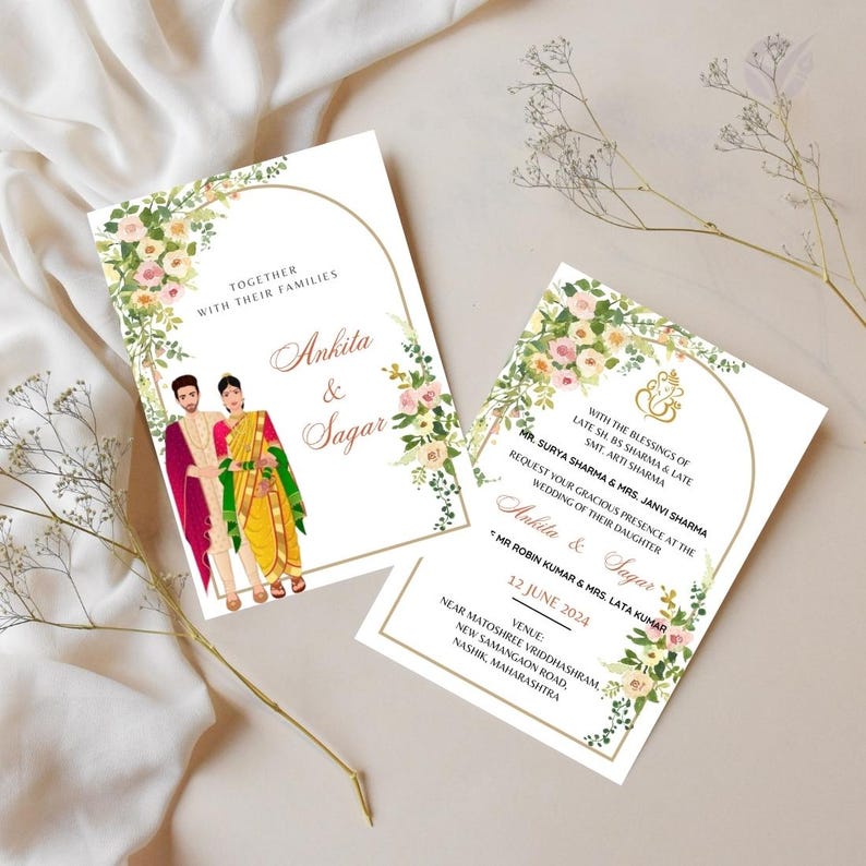 Editable Marathi Wedding Invite Template Custom Wedding Invitations in ...