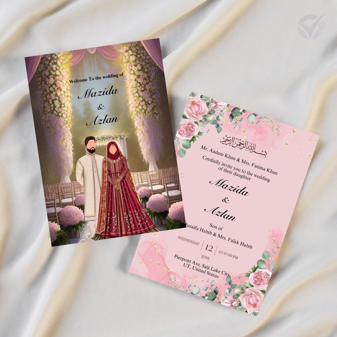 Editable Muslim Wedding Invitation Template (digital Download) - Etsy