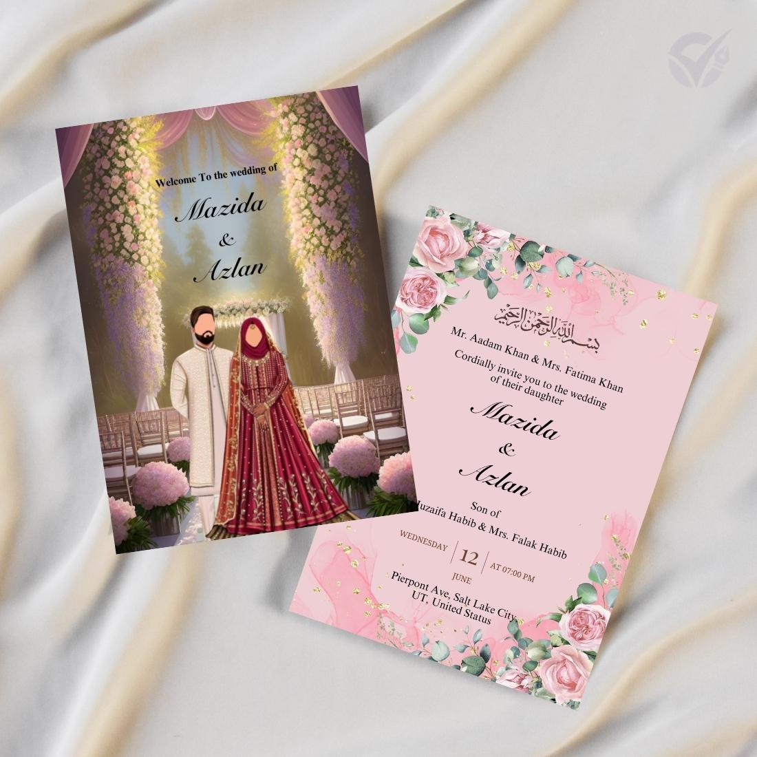 Editable Muslim Wedding Invitation Template (digital Download) - Etsy