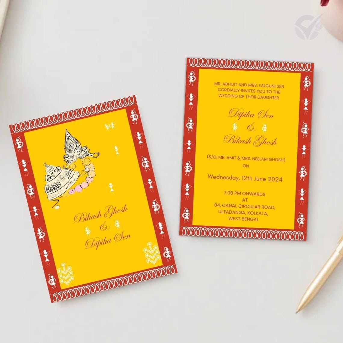 Editable Bengali Wedding Invitation Wedding Invites Card Bengali Hindu ...