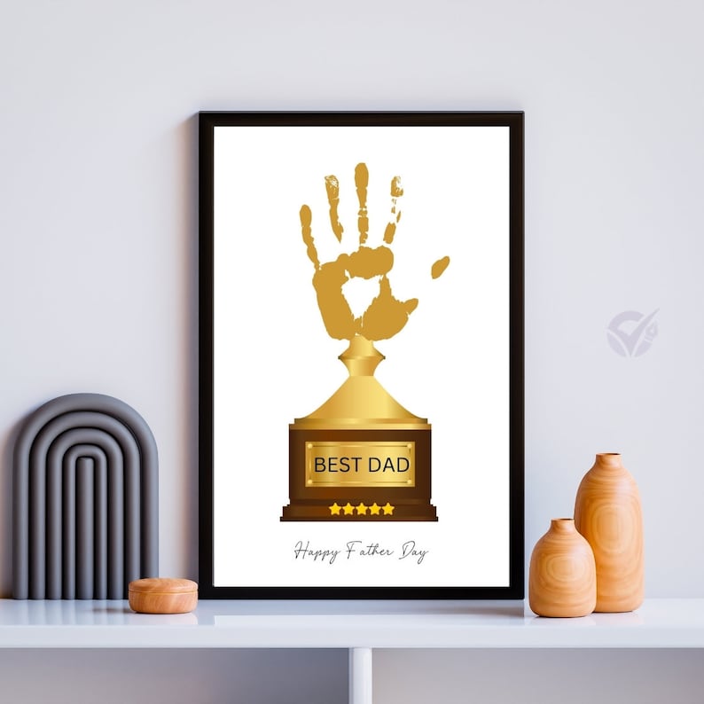 Best Fathers Day Handprint Trophy Gifts Heartfelt Creations for Dad ...